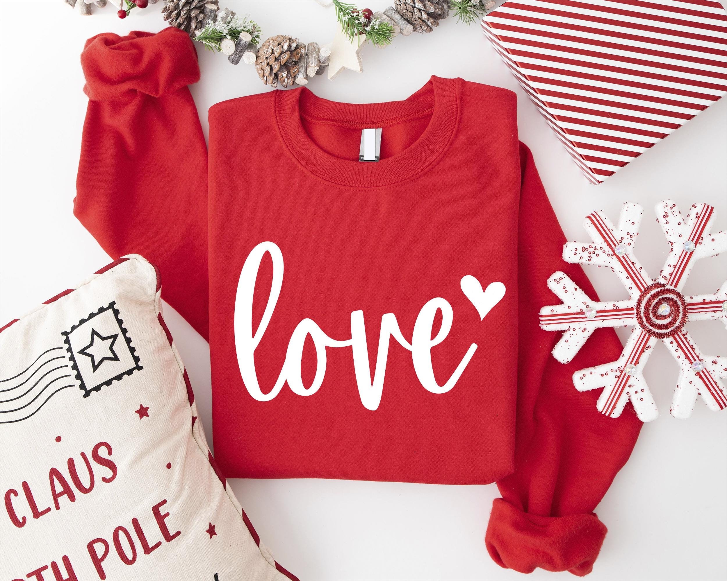 Love Heart Sweatshirt: Valentines Day Couple Hoodie - Etsy