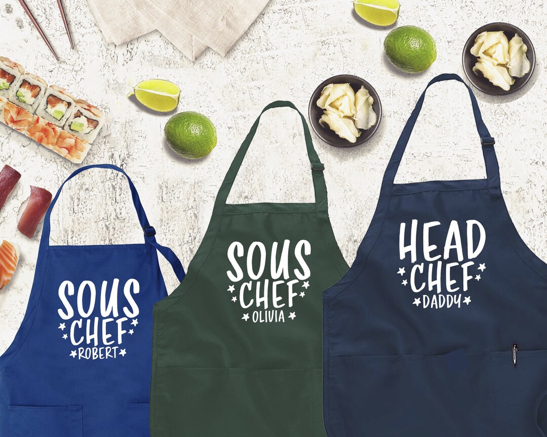 Head Chef Sous Chef Apron, Couple Matching Gift, Wedding Shower Gift ...