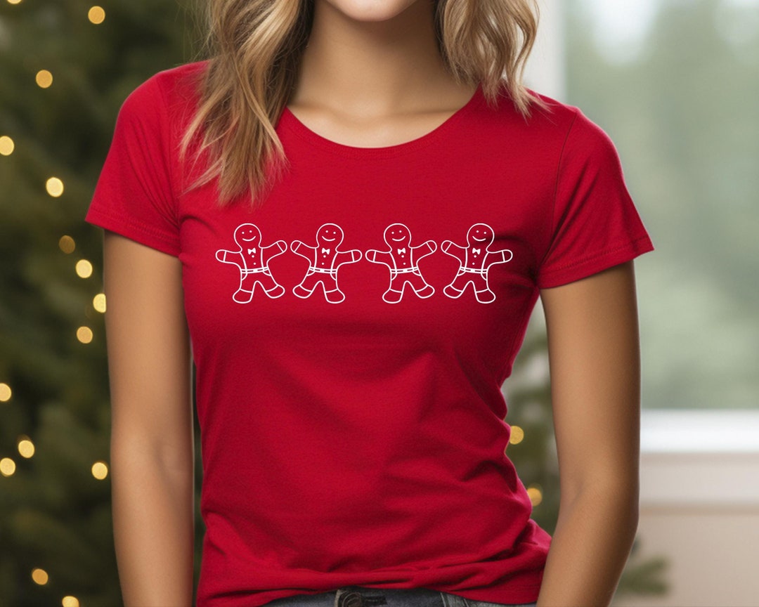 Gingerbread Man Shirt, Cute Christmas Shirt, Gingerbread T-shirt, Women ...