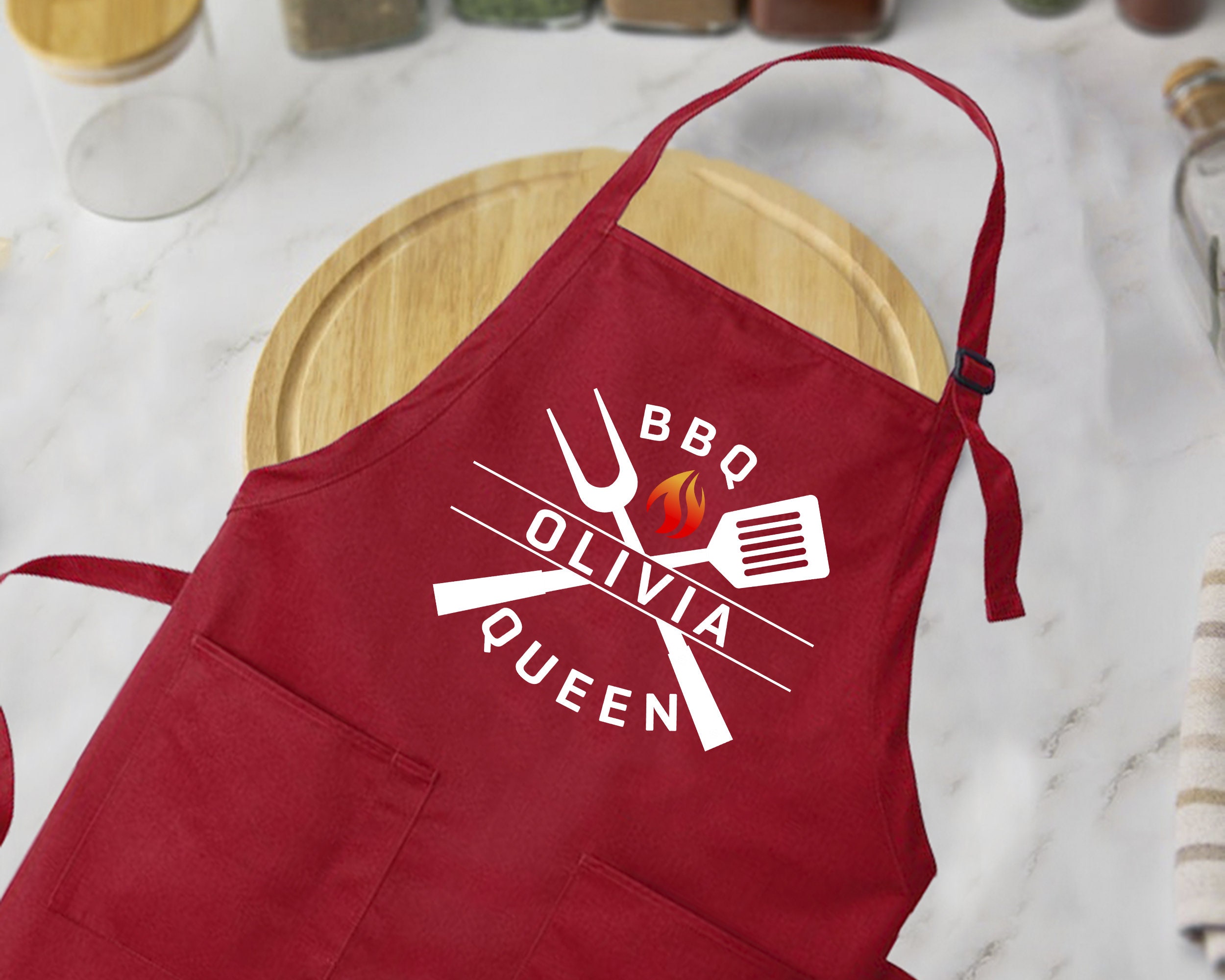 Personalized BBQ Apron: Custom Name Chef Apron - Etsy