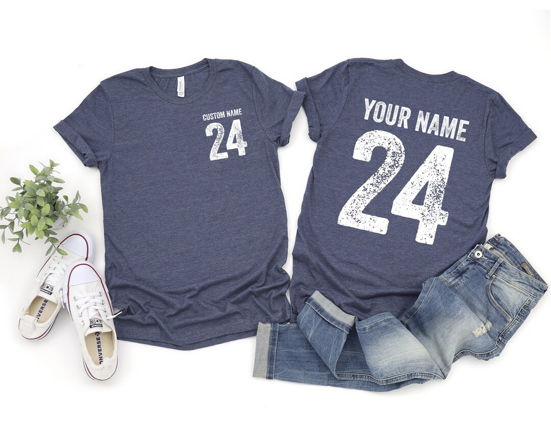 Personalized Sports T-shirt: Custom Name & Number Team Tee - Etsy