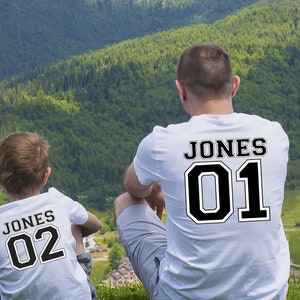 Personalized Dad Last Name Shirt: Father's Day Matching Family Tees - Etsy