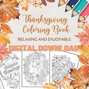 FALL COLORING BOOK | Printable, Digital Coloring Sheets, Pumpkin, Ipad ...