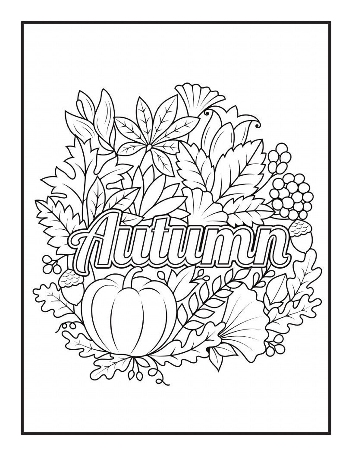 FALL COLORING BOOK | Printable, Digital Coloring Sheets, Pumpkin, Ipad ...