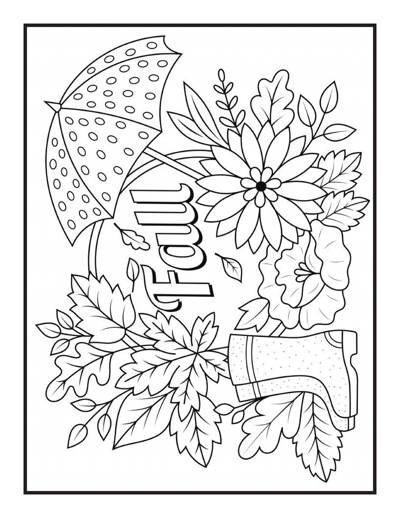 FALL COLORING BOOK | Printable, Digital Coloring Sheets, Pumpkin, Ipad ...