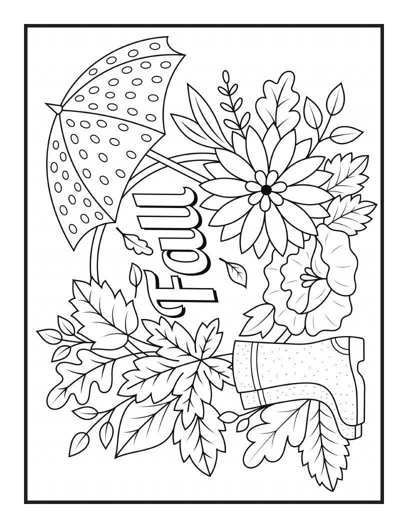 FALL COLORING BOOK | Printable, Digital Coloring Sheets, Pumpkin, Ipad ...