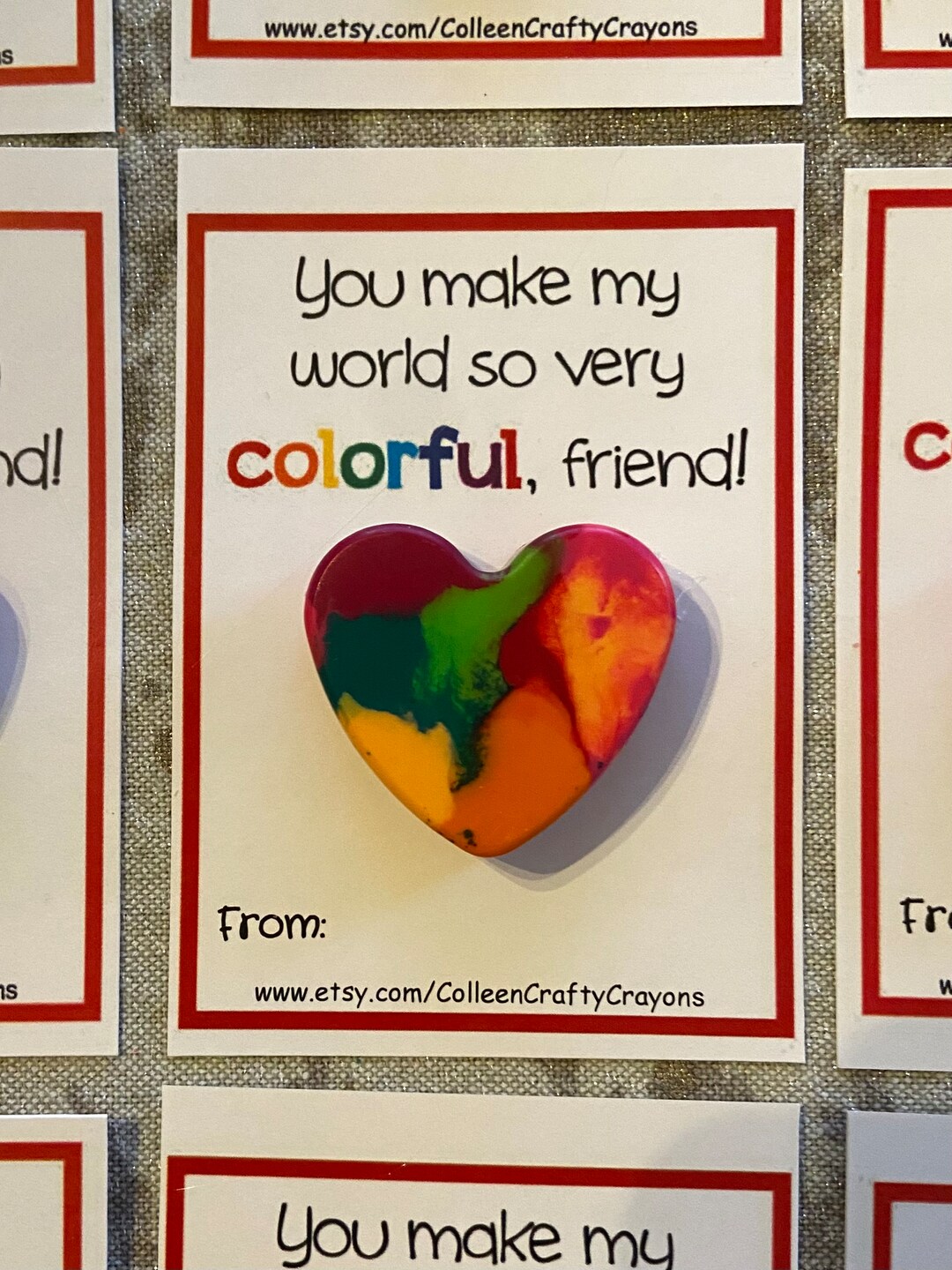 Colorful Heart Crayon, Valentine Crayon - Etsy