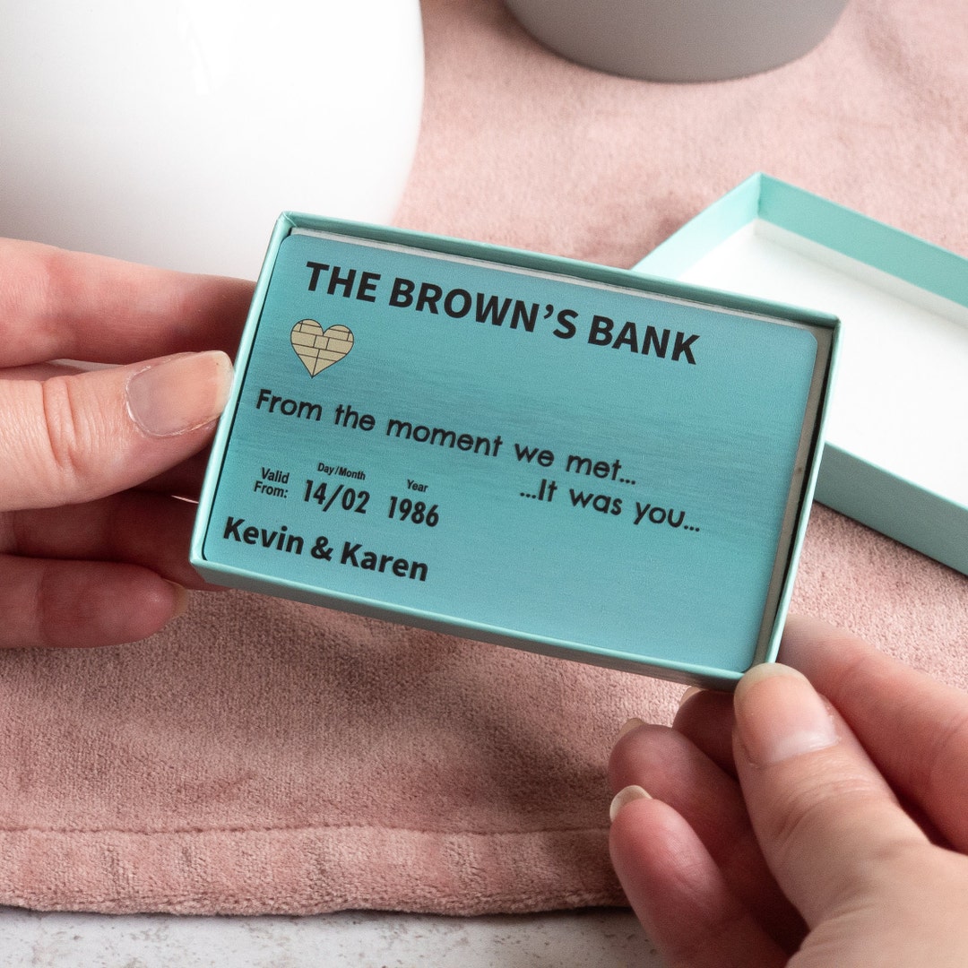 Personalised Bank Card Metal Wallet Card 'love Bank', Cute Couple's ...