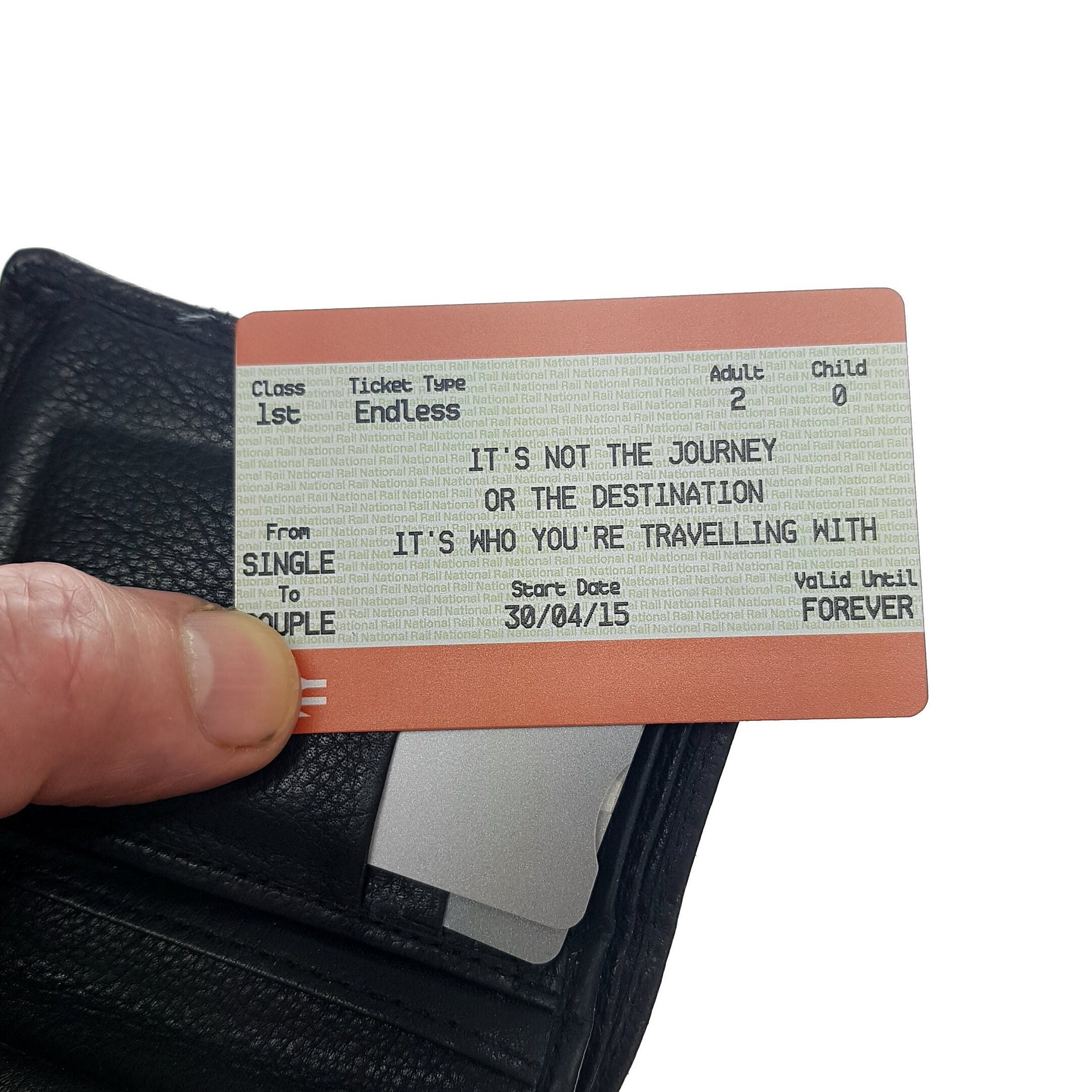 Personalised Train Ticket Wallet Card Keepsake Metal Rail Card for ...