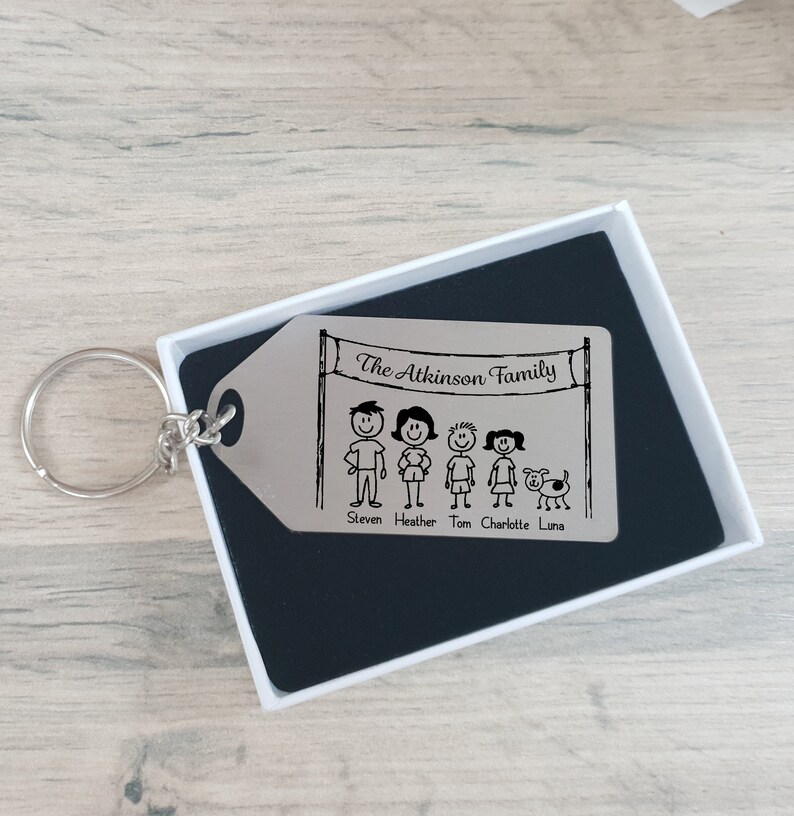 Metal Personalised Family Keyring Engraved Personalised Gifts Custom ...
