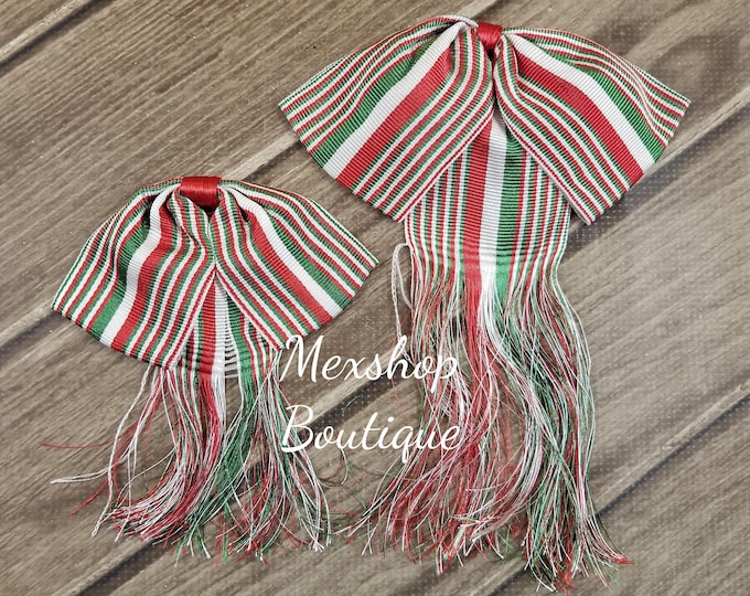 Mexican Hair Bow, 5 De Mayo Hair Bow, Mexican Bow With Clay, Mexico Bow ...