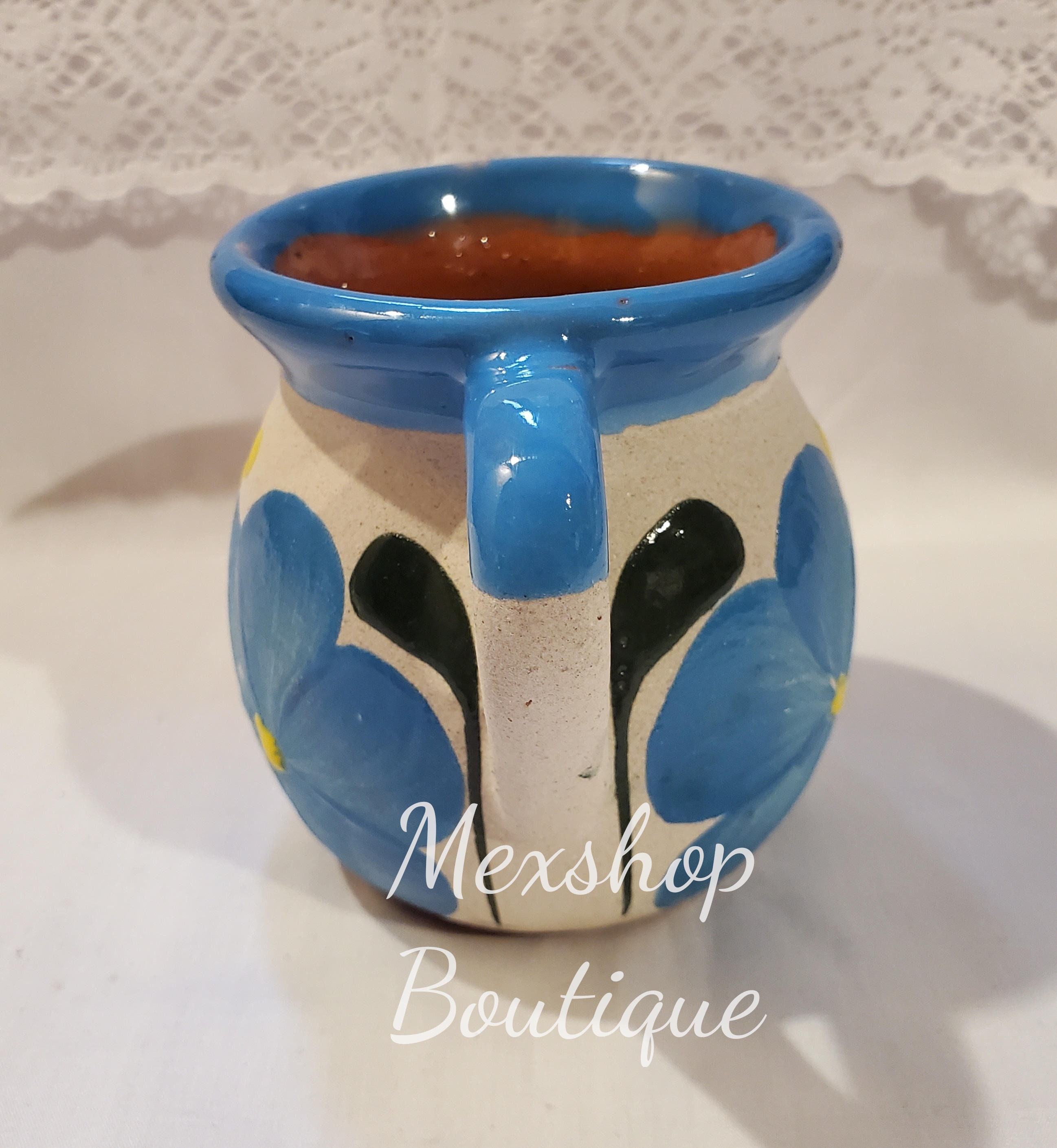 Pair of Beautiful Mexican Jarritos Color Blue Hermoso Par De - Etsy