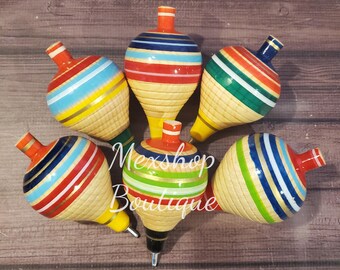 Wooden Spinning Top Mexican Toy Handmade Toy Handcrafted - Etsy