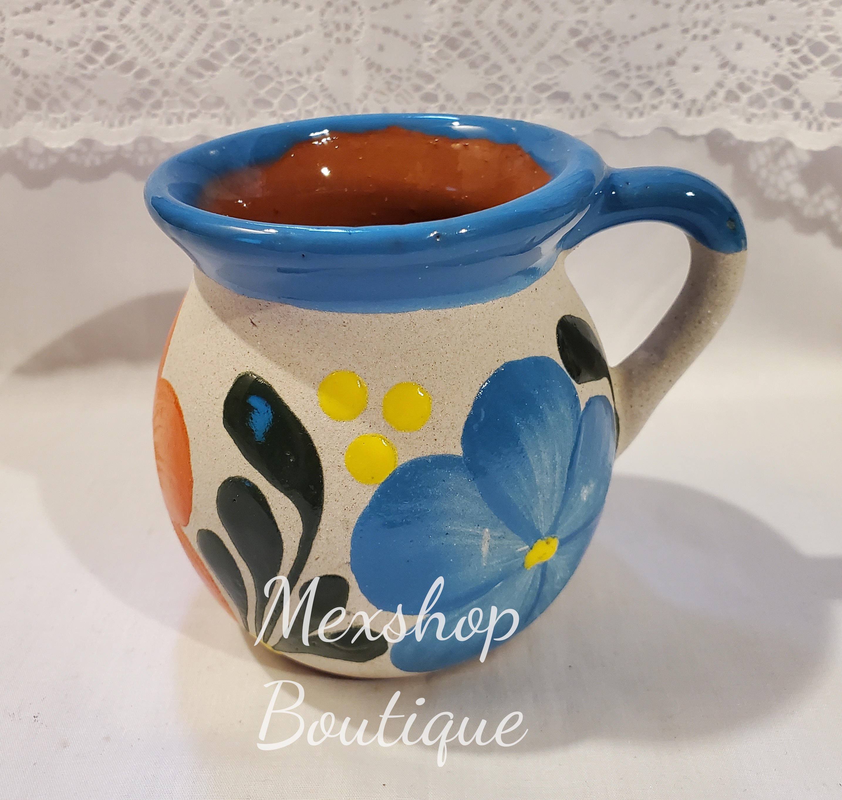 Pair of Beautiful Mexican Jarritos Color Blue Hermoso Par De - Etsy