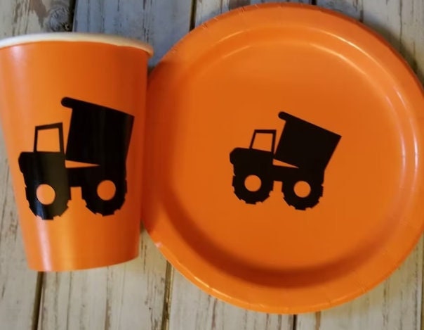 Construction Party Cups With Shovel Spoon Construction - Etsy
