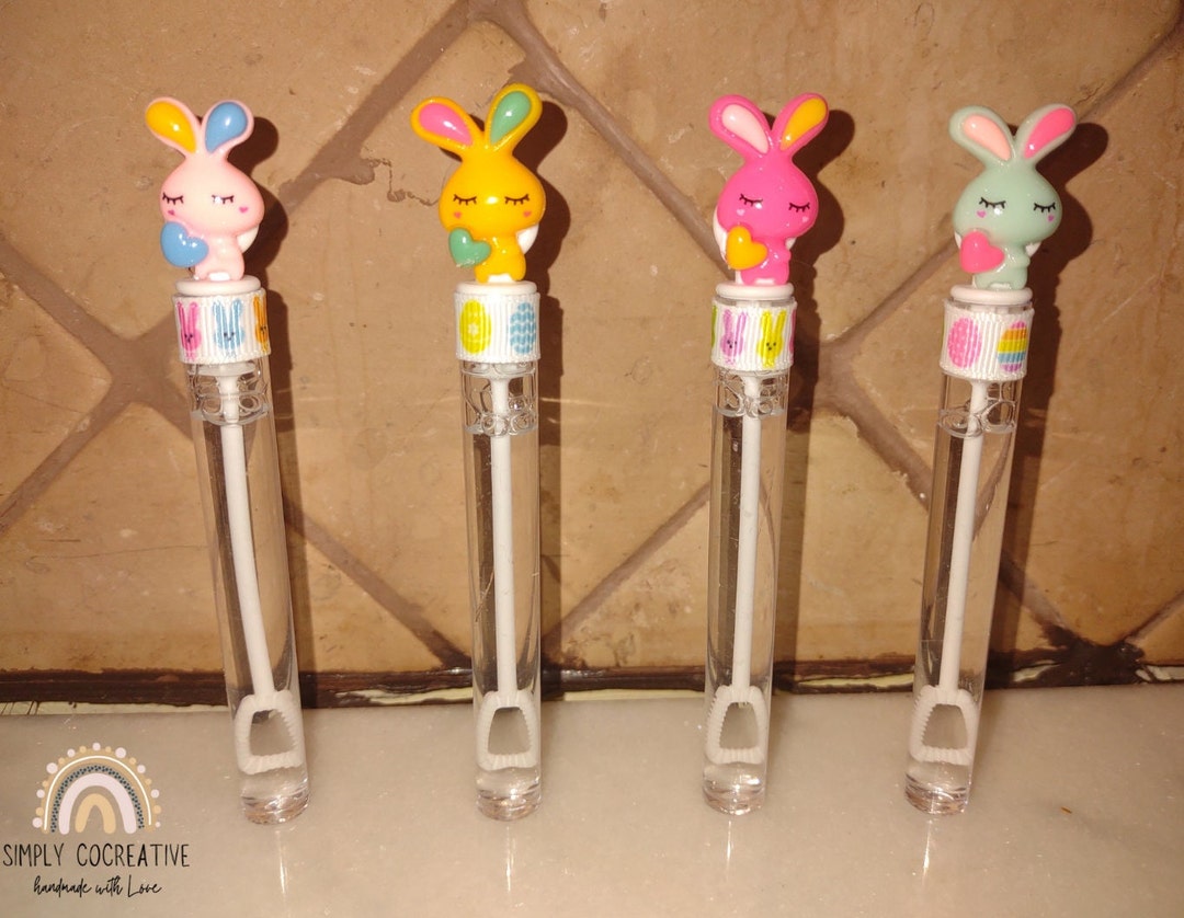 Easter Basket Stuffers, Mini Bubble Wands , Bunny Bubble Wand Favors ...