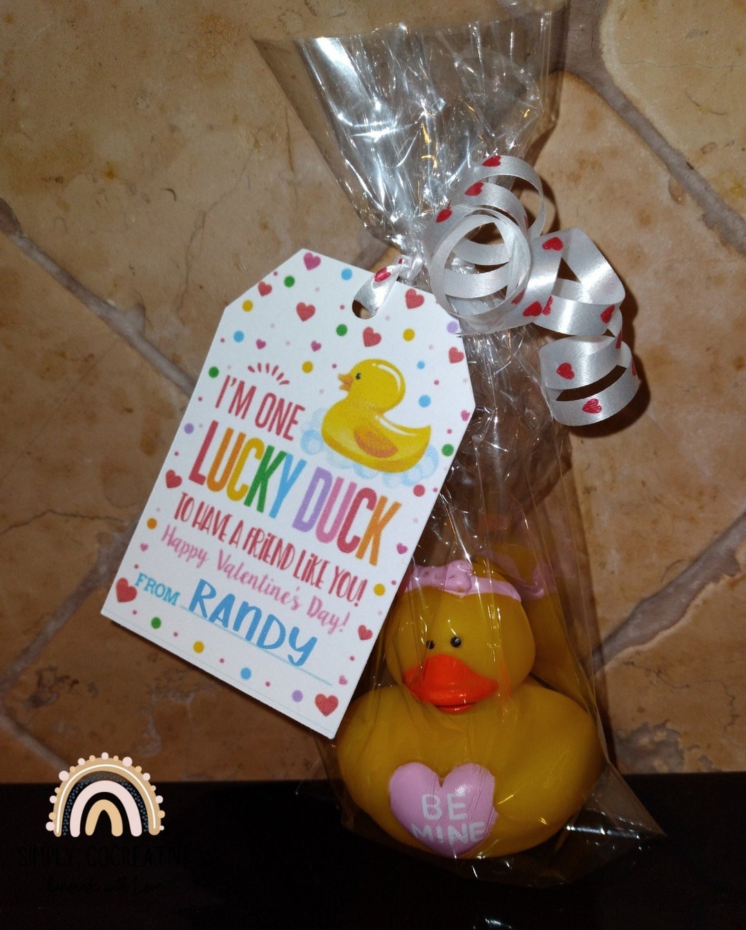 I Am Lucky Duck Valentine's Favors , Rubber Duck Favor , Valentines for ...