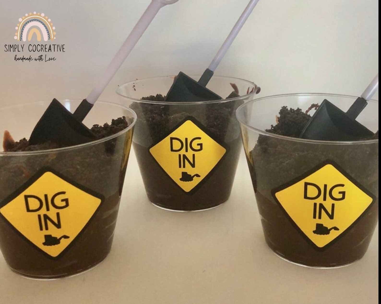 Construction Party Cups With Shovel Spoon Construction - Etsy