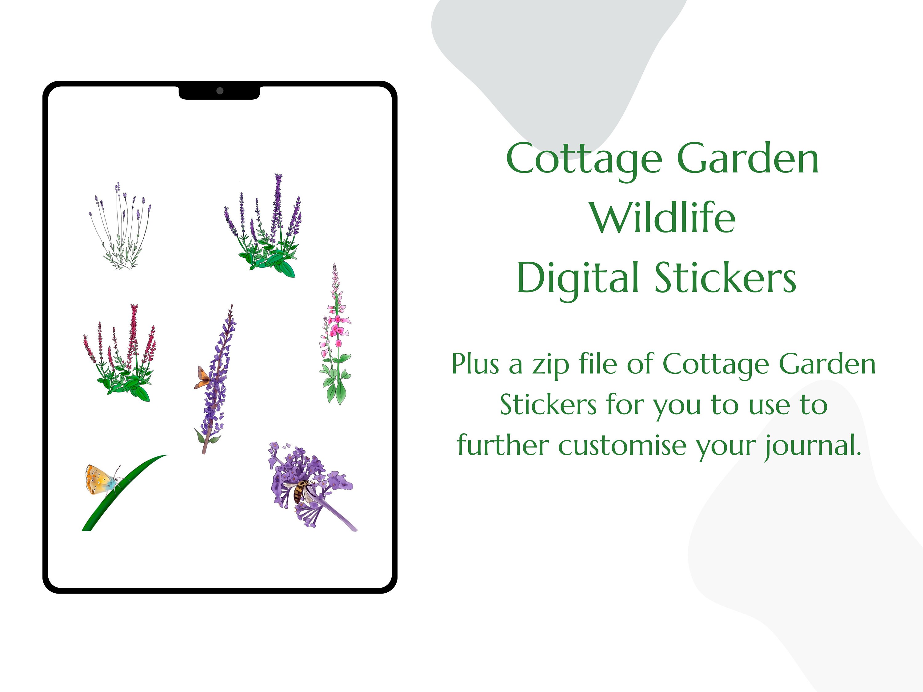 Digital Garden Planner With Stickers (for Goodnotes, Digital Journal ...