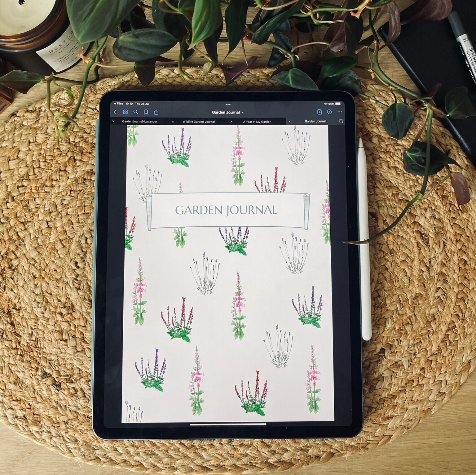Digital Garden Planner With Stickers (for Goodnotes, Digital Journal ...