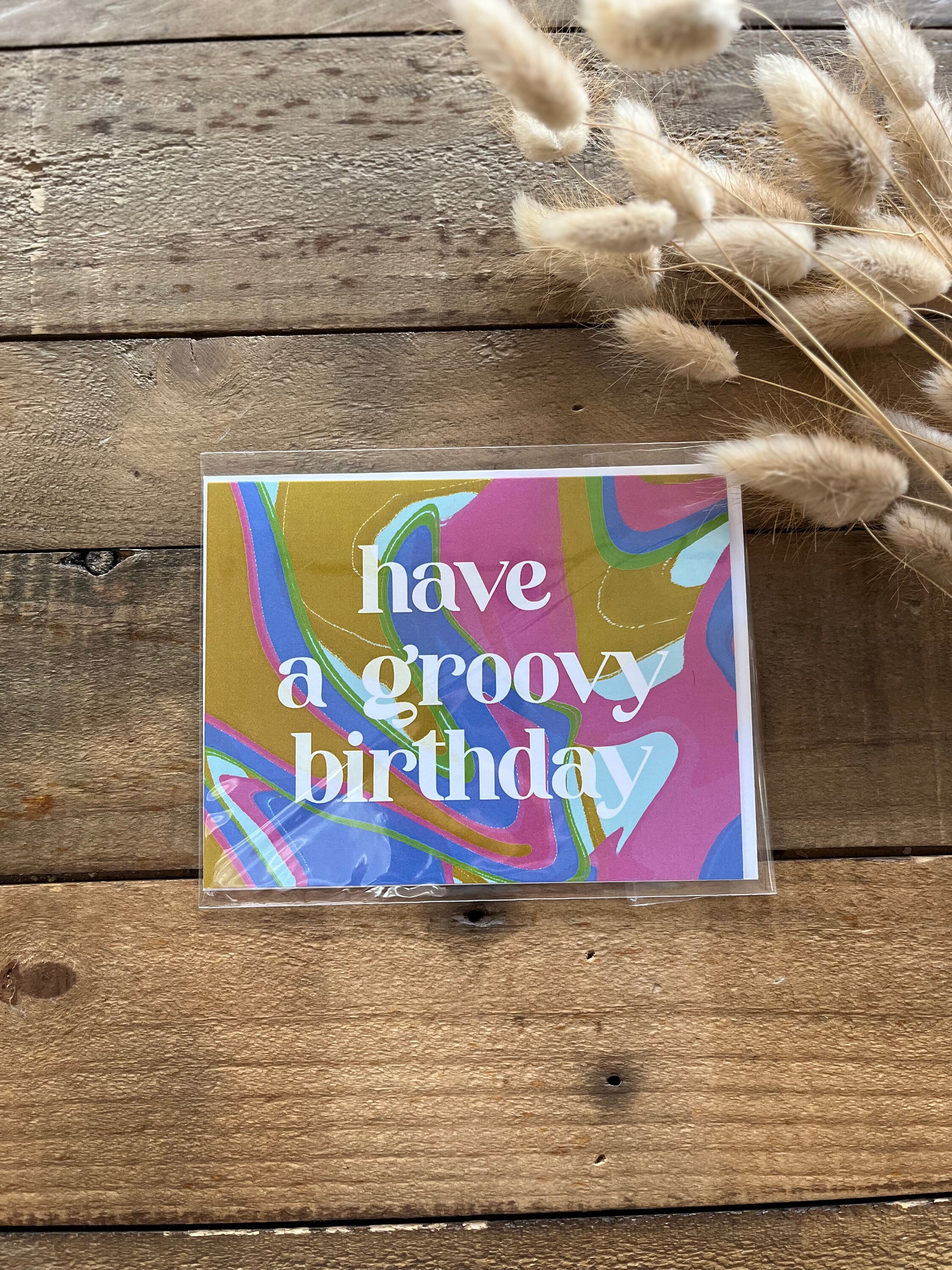 Groovy Happy Birthday Greeting Card 70s Theme Handmade - Etsy