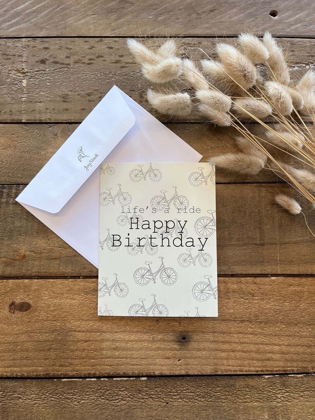 Bike Themed Birthday Greeting Card, Yellow, Black and White, Handmade ...