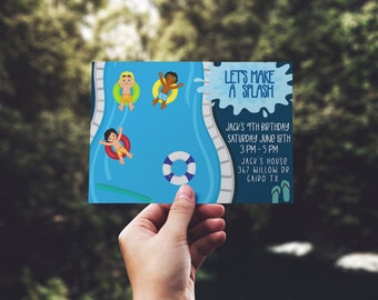 Lets Make a Splash Invitation - Etsy