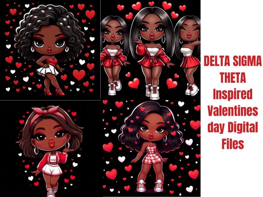 Delta Sigma Theta Inspired Chibi Style Doll Digital File - Etsy