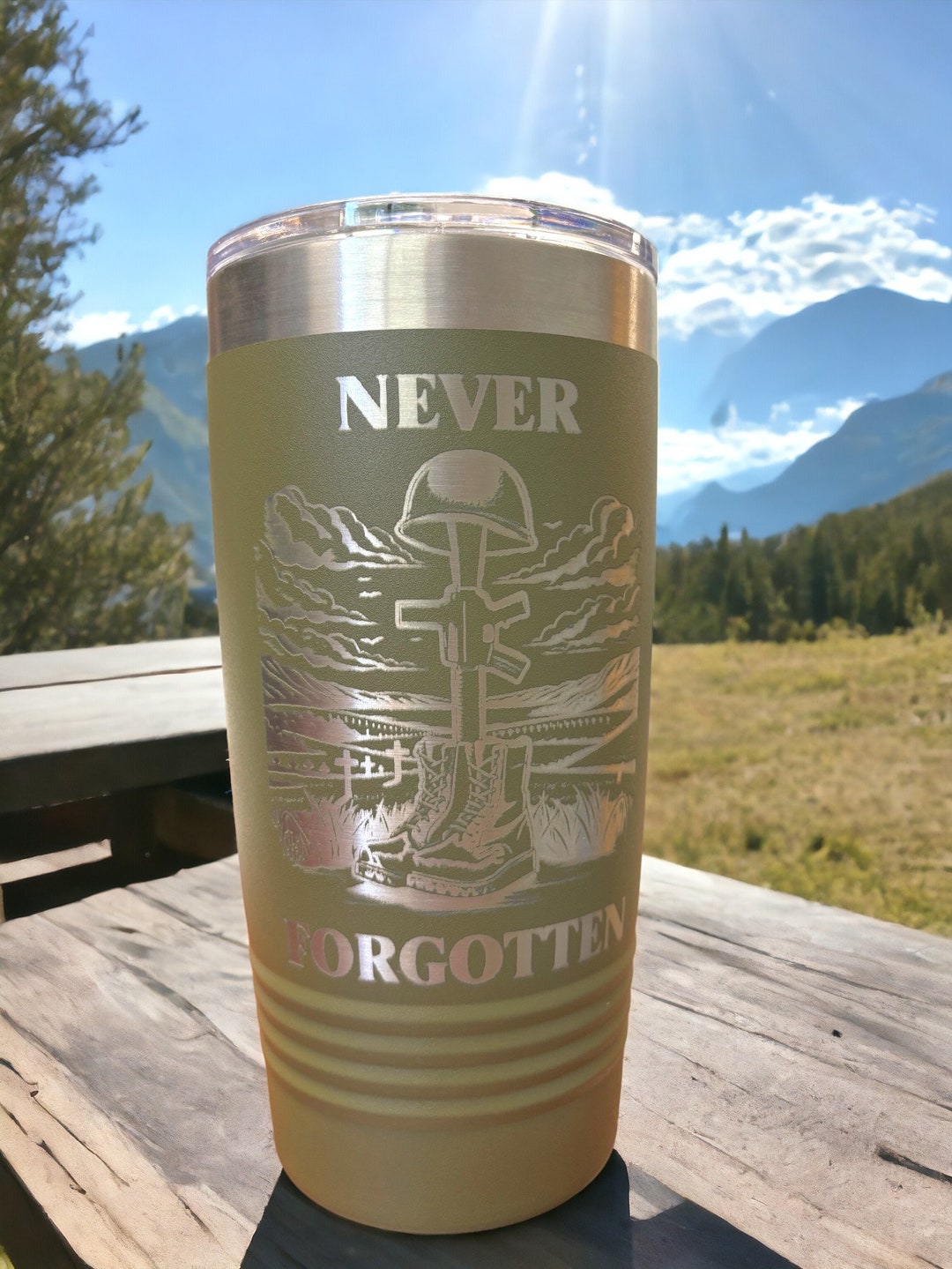 Military Hero Never Forgotten Engraved Tumbler. Free Personalization to ...