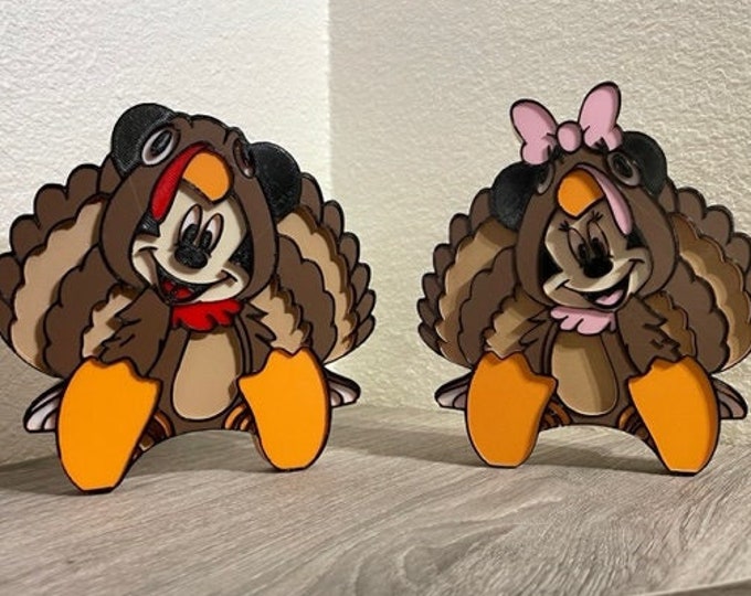 Thanksgiving Mickey or Minnie Mouse Turkey Decorations - Etsy