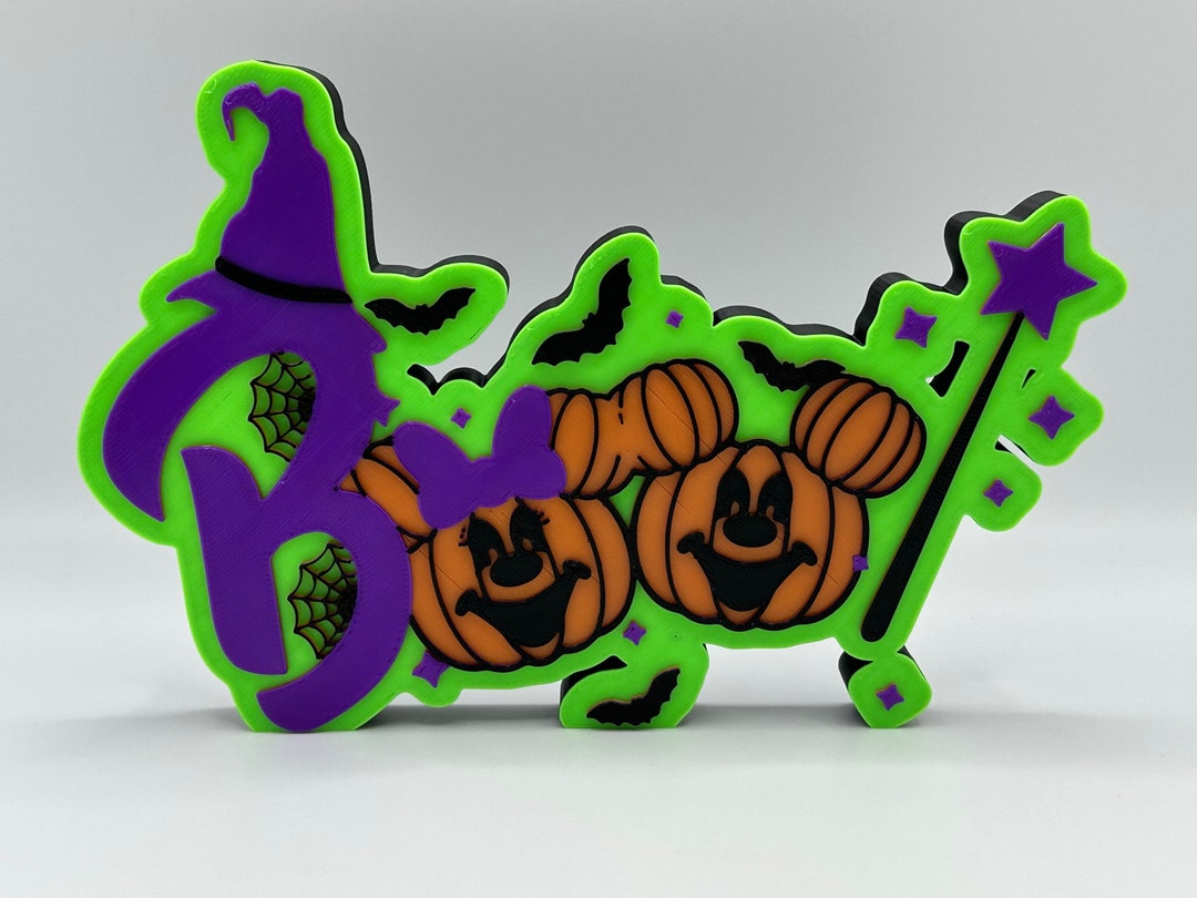 Mickey and Minnie Pumpkin Boo Halloween Decoration - Etsy