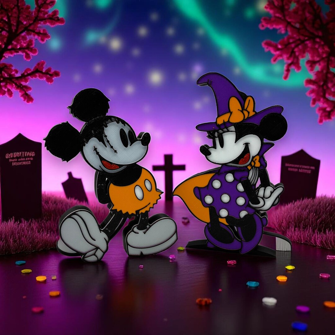 Mickey and Minnie Halloween Monster Decorations 3d Printed - Etsy