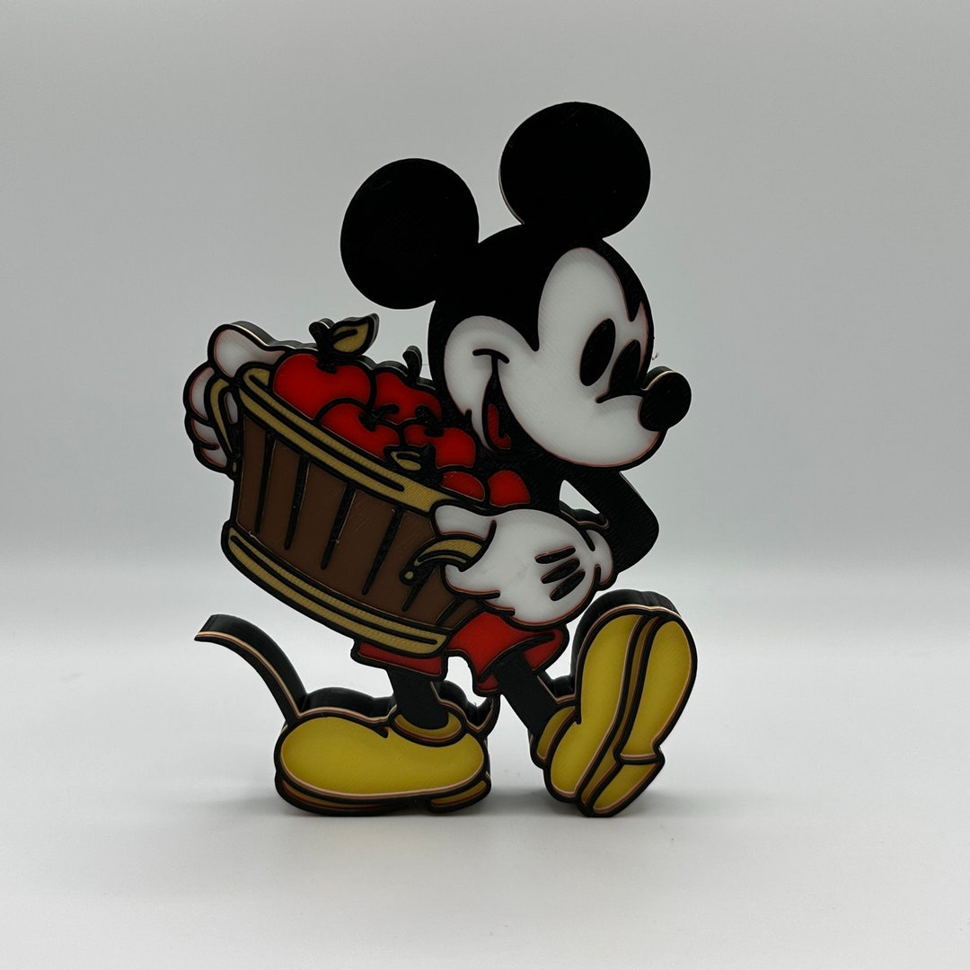 Mickey Mouse Apple Harvest Standing Decoration 3d Printed - Etsy