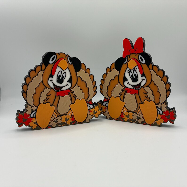 Thanksgiving Mickey or Minnie Mouse Turkey Decorations 3d Printed - Etsy