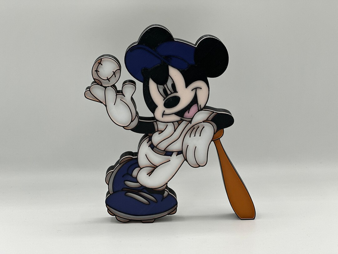 Mickey Mouse Baseball Player Standing Decoration 3d Printed - Etsy