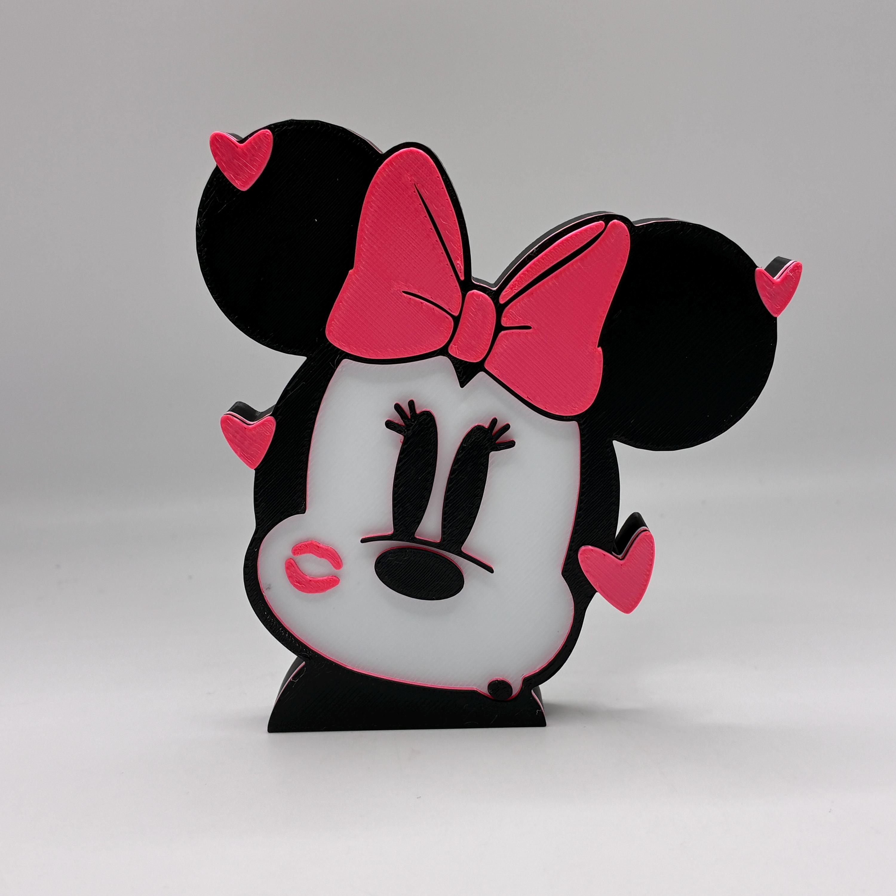 Mickey or Minnie Kiss on the Cheek Standing Valentines Day Decoration ...