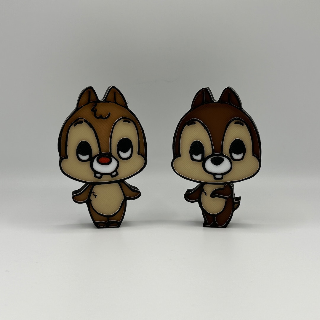 Cute Little Chibi Style Chip N Dale Figures 3d Printed - Etsy