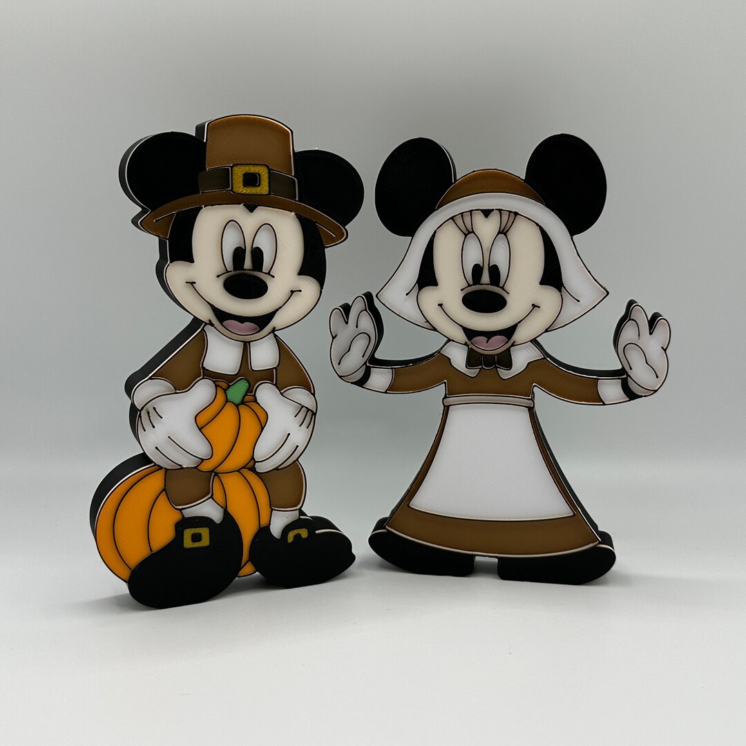 Mickey or Minnie Pilgrim Decorations 3d Printed - Etsy