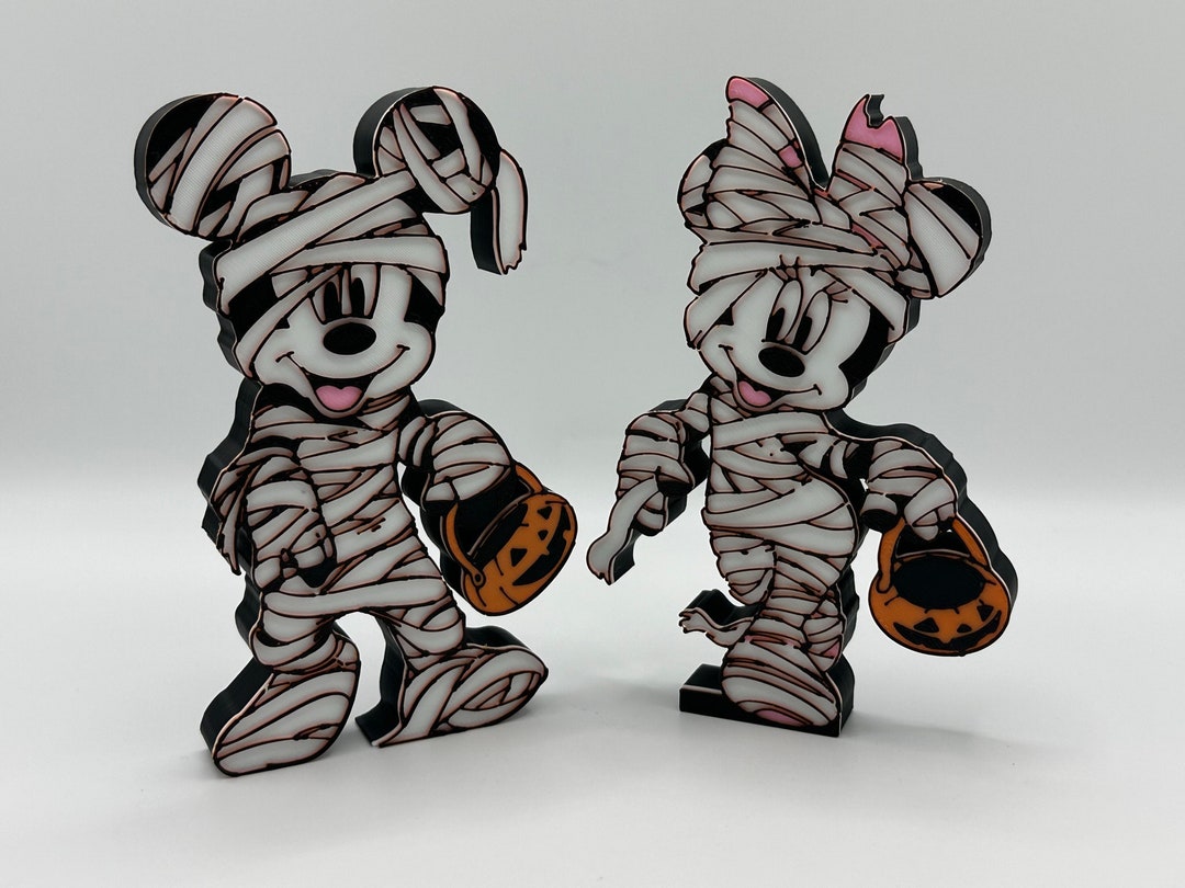 Mickey or Minnie Mummy Costume Halloween Tiered Tray, Shelf Decorations ...