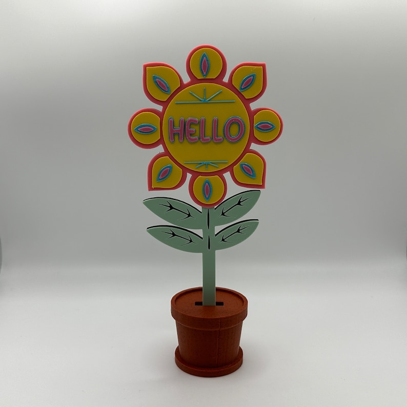 It's a Small World Inspired Hello Flower Standing Decorations 3d ...