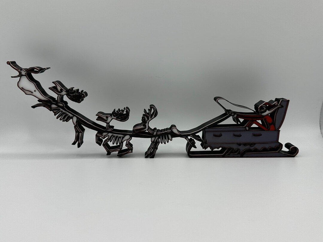 Jack Skellington Sandy Claus Sleigh Ride Decoration 3d Printed - Etsy