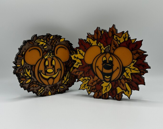 Mickey Themed Fall Wreath Standing Decorations 3d Printed - Etsy