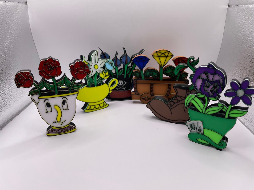 Disney Movie Inspired Flower Pot Decorations 3d Printed - Etsy