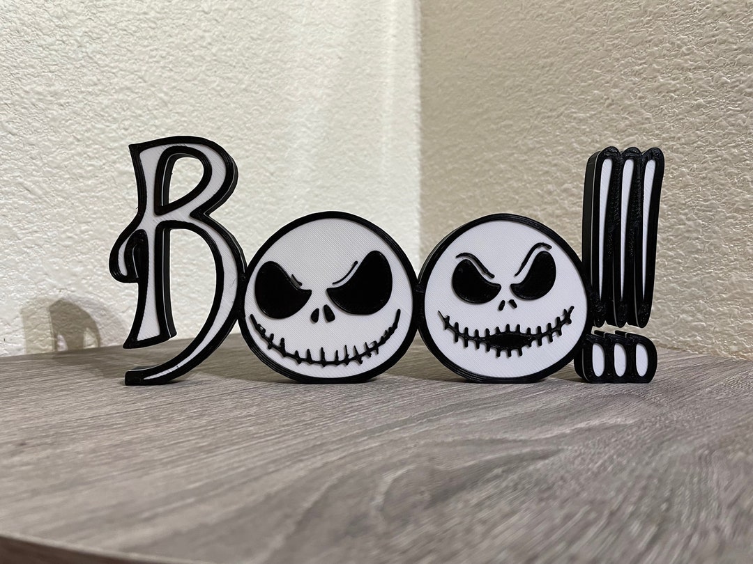 Jack Skellington Boo Sign Standing 3d Printed - Etsy