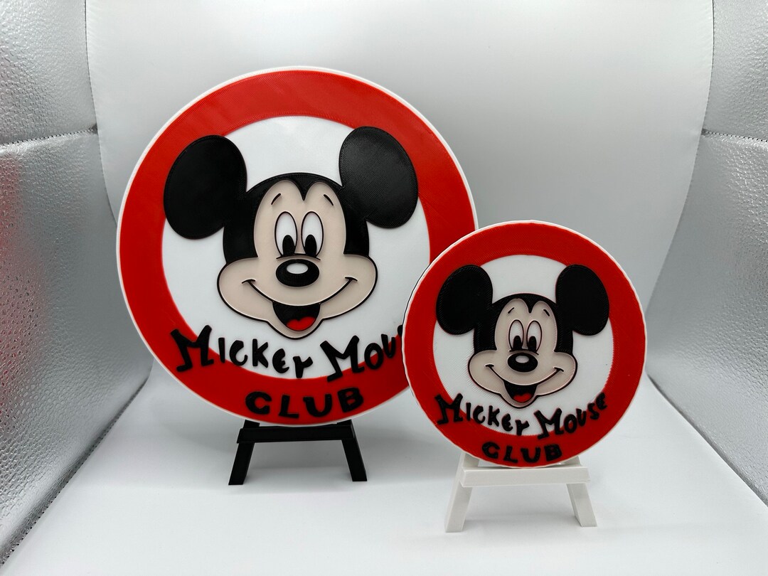 Retro Mickey Mouse Club Sign 2 Sizes 5 or 8 Inches Round 3d Printed - Etsy