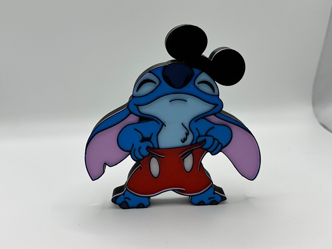 Stitch Dressed as Mickey Mouse Self Standing Decoration 3d Printed - Etsy