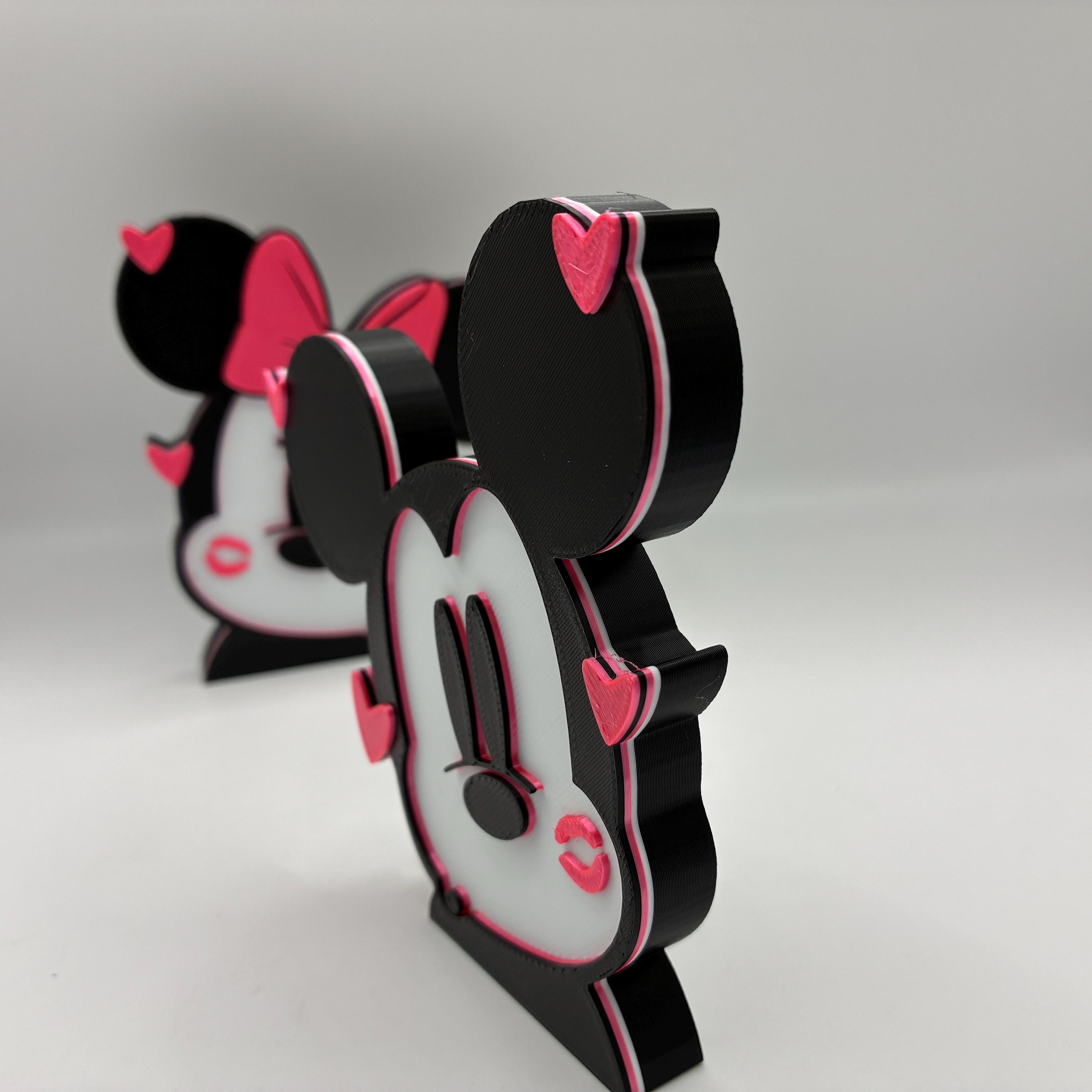 Mickey or Minnie Kiss on the Cheek Standing Valentines Day Decoration ...