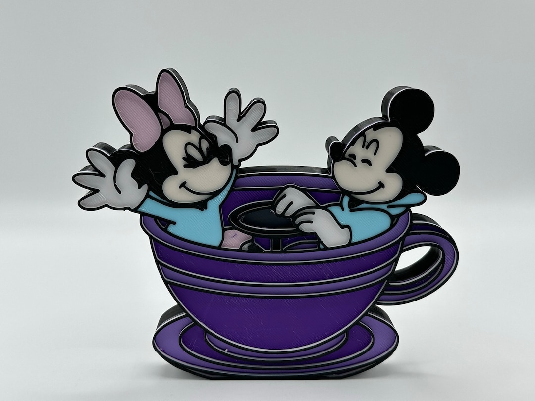 Mickey and Minnie Teacup Spin Standing Decoration 3d Printed - Etsy