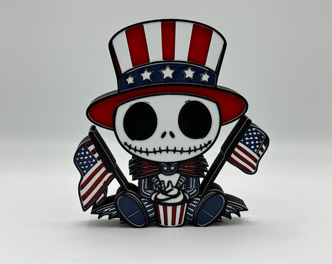 Jack Skellington Patriotic 4th of July Decoration 3d Printed - Etsy