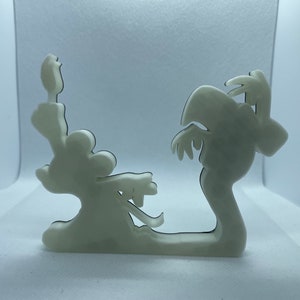 Mickey Mouse Scared Shadow Glow in the Dark Decoration 3d Printed - Etsy